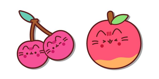 Pusheen Cherry and Apple cursor – Custom Cursor
