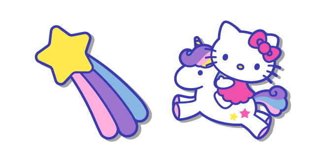 Hello Kitty with Unicorn and Shooting Star cursor – Custom Cursor