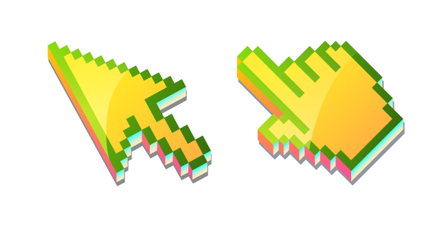 3D Yellow Pineapple Pixel курсор пак – Custom Cursor