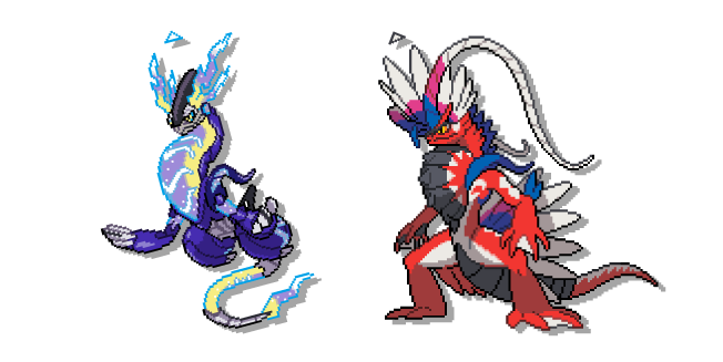 Pokemon Miraidon and Koraidon Pixel cursor – Custom Cursor