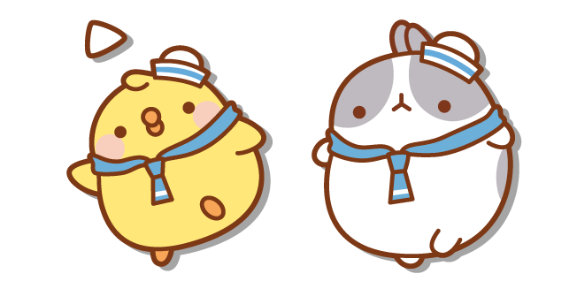 Molang Grey-Spotted White Pinco and Piu Piu as Sailors cursor – Custom ...