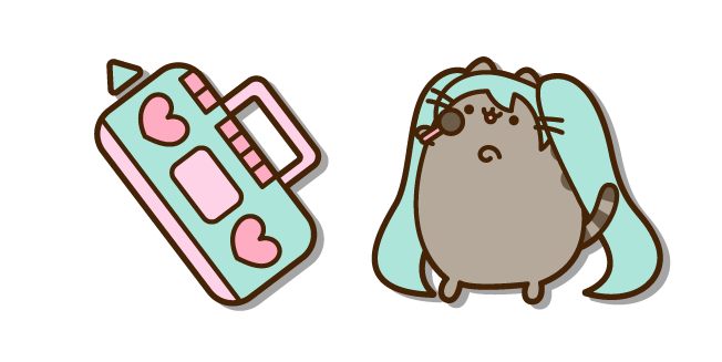 Pusheen Hatsune Miku with a Boombox cursor – Custom Cursor