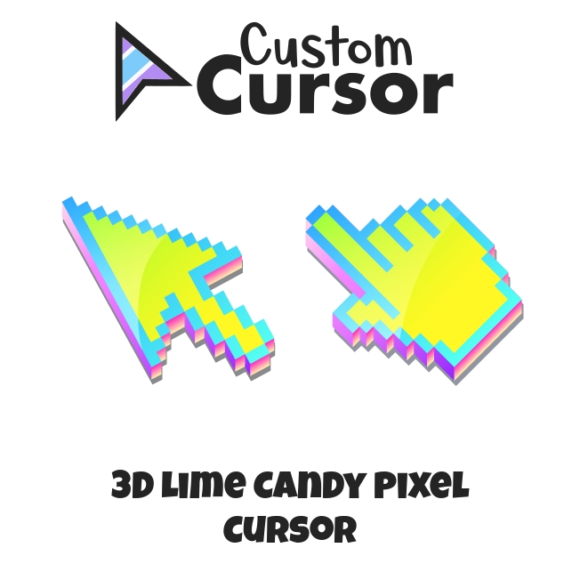 3D Lime Candy Pixel cursor – Custom Cursor