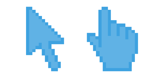 Crystal Blue Pixel cursor – Custom Cursor
