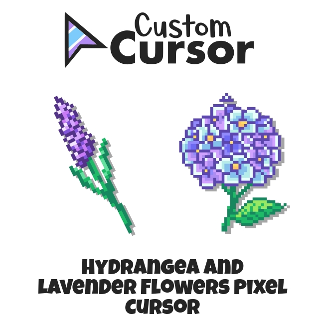 Hydrangea and Lavender Flowers Pixel cursor – Custom Cursor