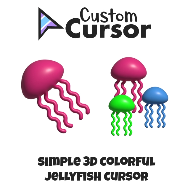 Simple 3D Colorful Jellyfish cursor – Custom Cursor