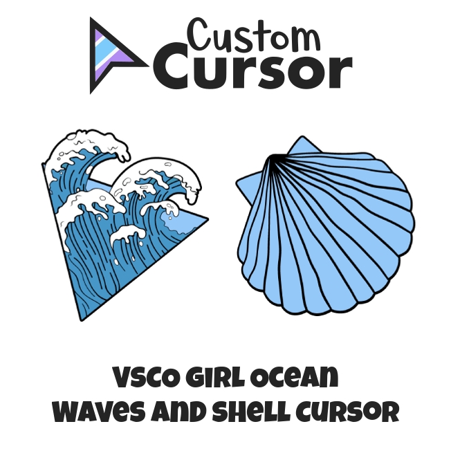 VSCO Girl Ocean Waves and Shell cursor – Custom Cursor