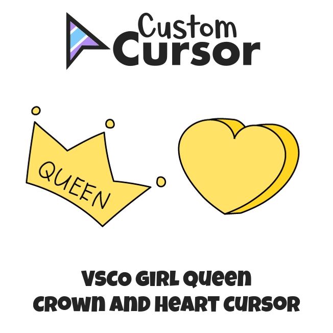 VSCO Girl Queen Crown and Heart cursor – Custom Cursor