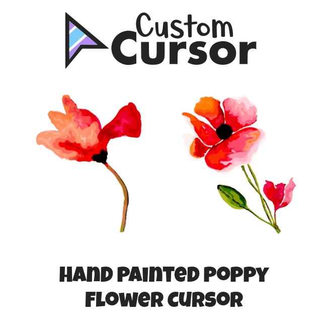 Hand Painted Poppy Flower cursor – Custom Cursor