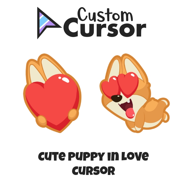 Cute Puppy in Love cursor – Custom Cursor