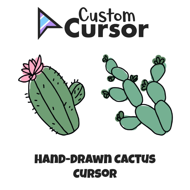 Нарисованный от Руки Кактус курсор пак – Custom Cursor