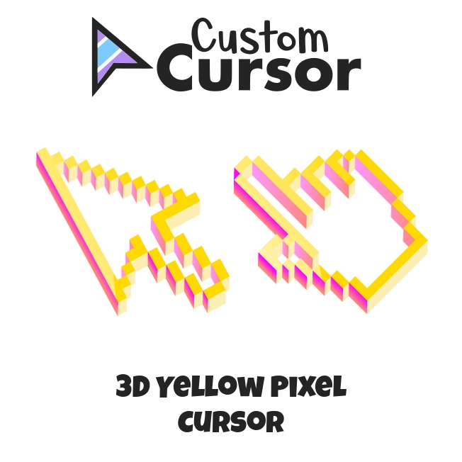 3D Yellow Pixel cursor – Custom Cursor