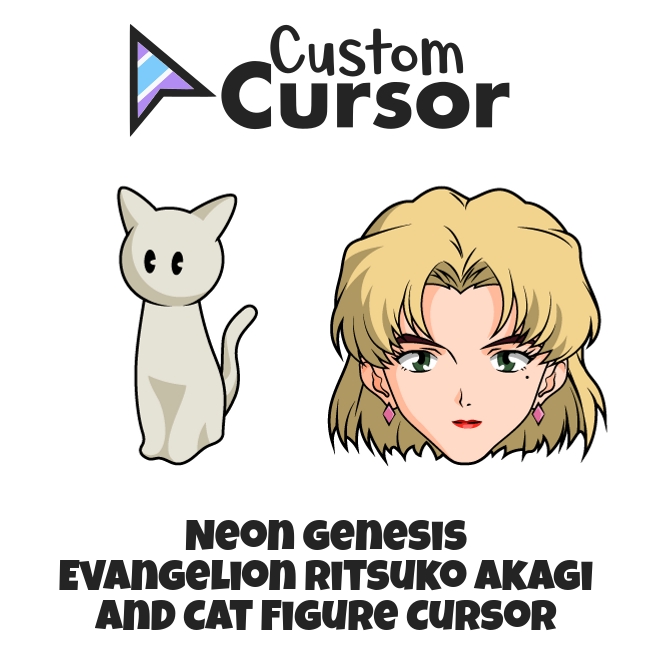 Neon Genesis Evangelion Ritsuko Akagi and Cat Figure cursor – Custom Cursor
