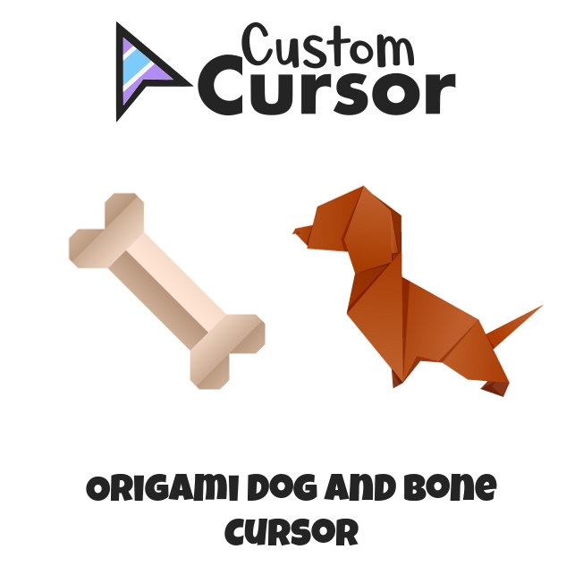 Origami Dog and Bone cursor – Custom Cursor