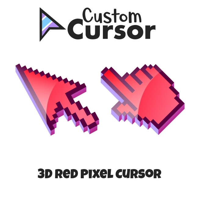 3D Red Pixel cursor – Custom Cursor