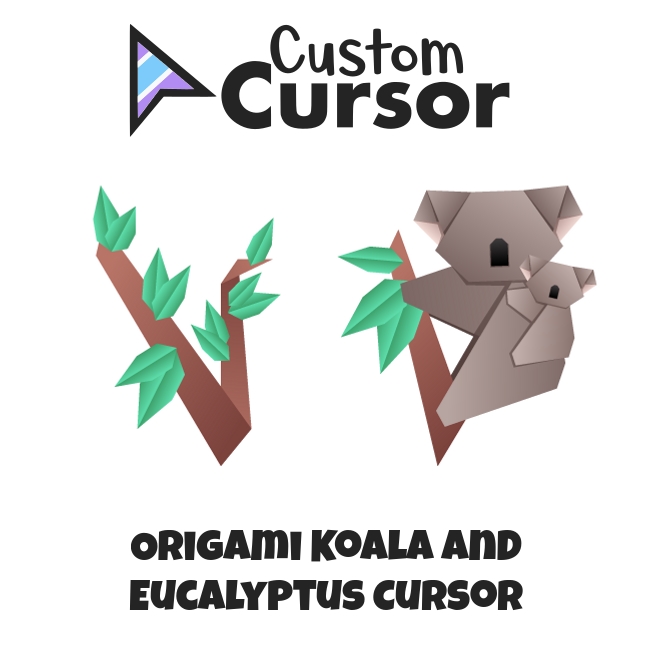 Origami Koala and Eucalyptus cursor – Custom Cursor
