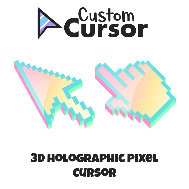 3D Holographic Pixel cursor – Custom Cursor
