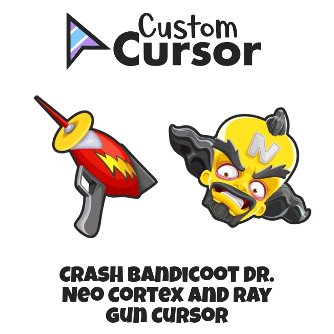 Crash Bandicoot Dr. Neo Cortex and Ray Gun cursor – Custom Cursor