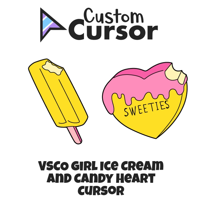 VSCO Girl Ice Cream and Candy Heart cursor – Custom Cursor