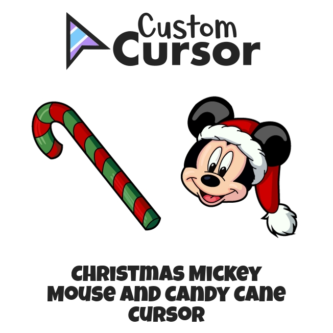 Christmas Mickey Mouse and Candy Cane cursor – Custom Cursor