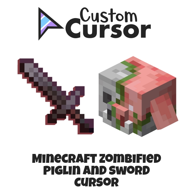 Minecraft Zombified Piglin and Sword cursor – Custom Cursor