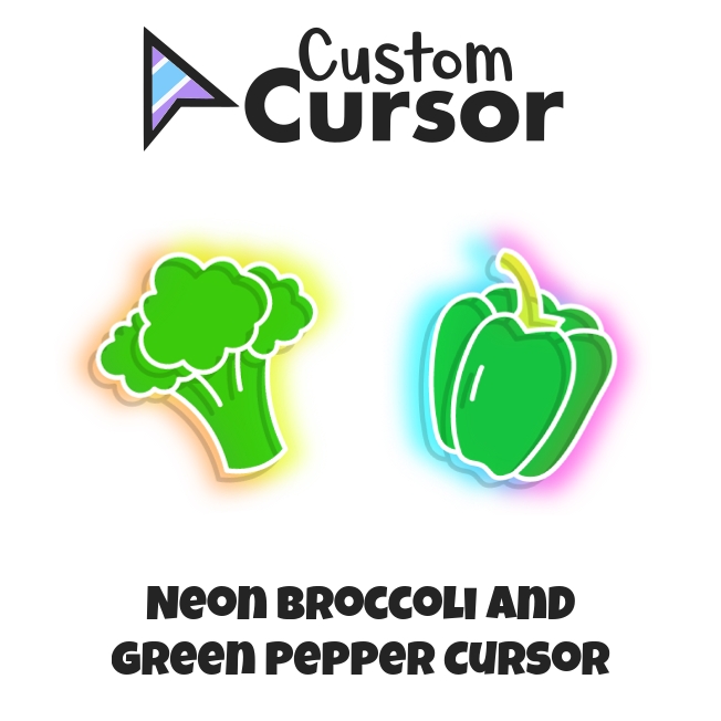 Neon Broccoli and Green Pepper cursor – Custom Cursor