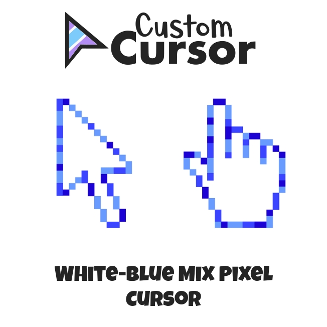 White-Blue Mix Pixel cursor – Custom Cursor