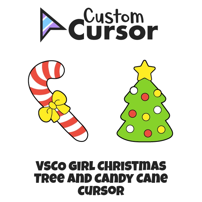 VSCO Girl Christmas Tree and Candy Cane cursor – Custom Cursor
