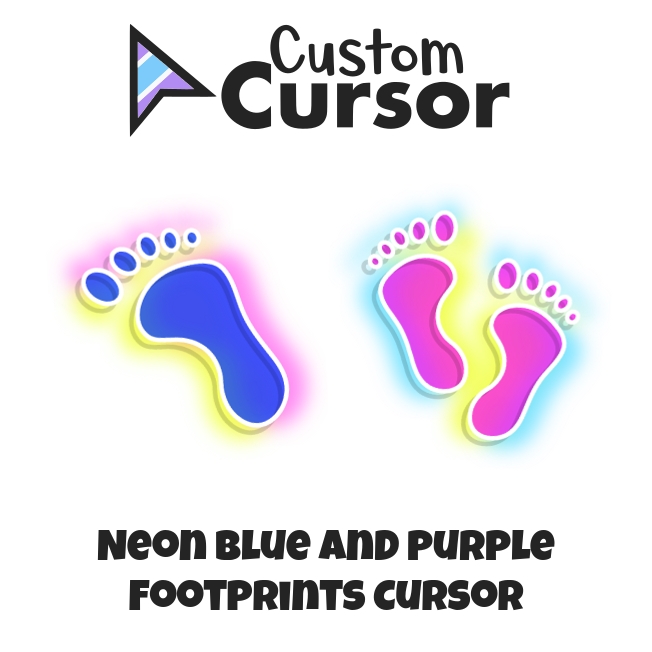 Neon Blue and Purple Footprints cursor – Custom Cursor