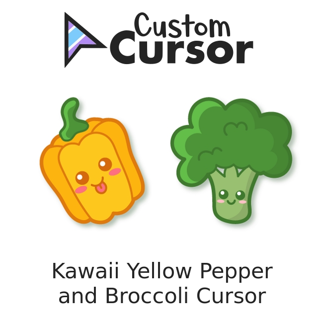 Kawaii Yellow Pepper and Broccoli cursor – Custom Cursor