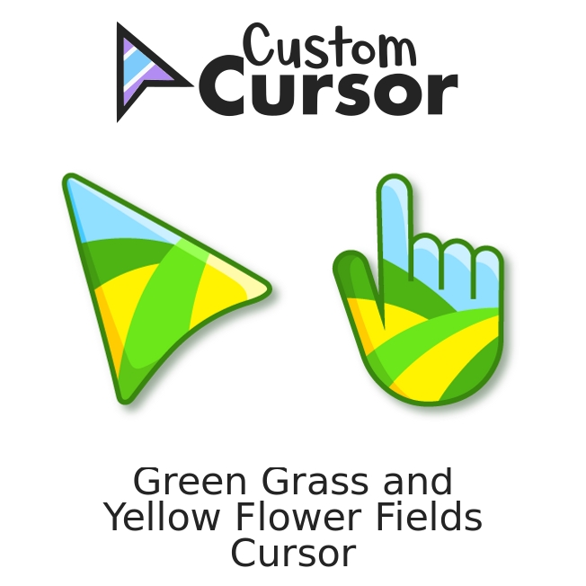 Green Grass and Yellow Flower Fields cursor – Custom Cursor
