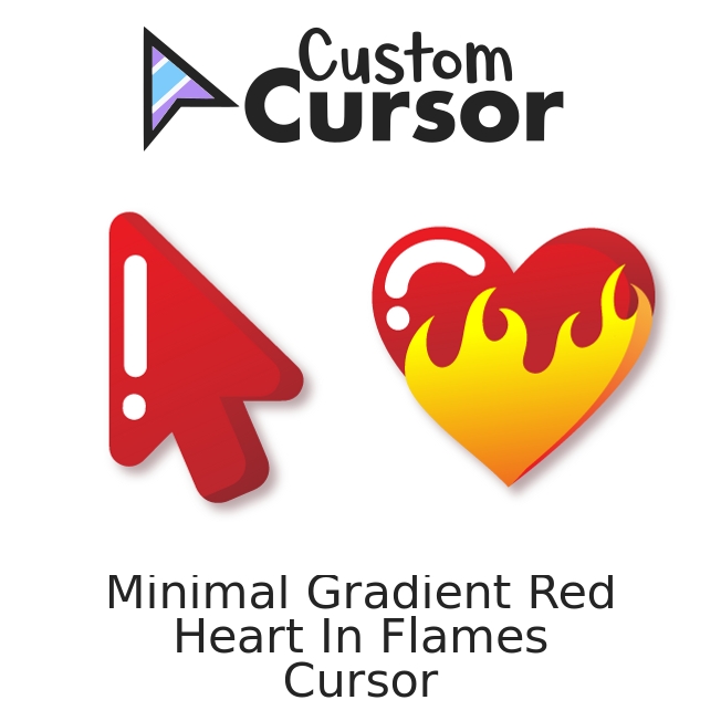 Minimal Gradient Red Heart In Flames cursor – Custom Cursor