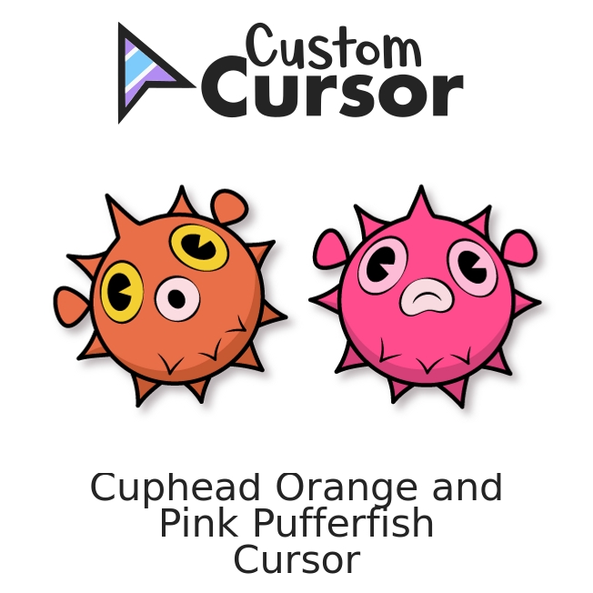 Cuphead Orange and Pink Pufferfish cursor – Custom Cursor