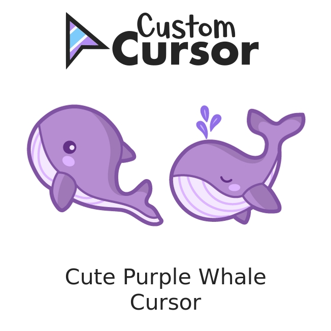 Cute Purple Whale cursor – Custom Cursor