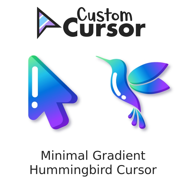 Minimal Gradient Hummingbird cursor – Custom Cursor