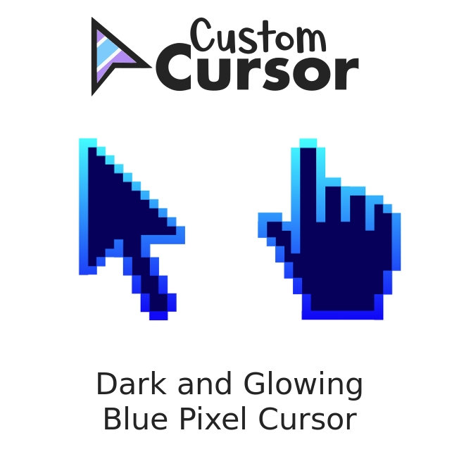Dark and Glowing Blue Pixel cursor – Custom Cursor