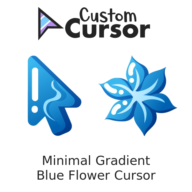 Minimal Gradient Blue Flower cursor – Custom Cursor