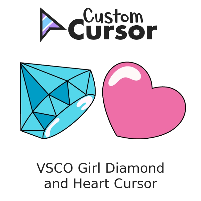VSCO Girl Diamond and Heart cursor – Custom Cursor