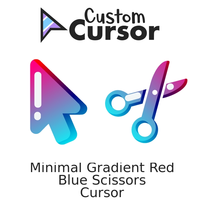 Minimal Gradient Red Blue Scissors cursor – Custom Cursor