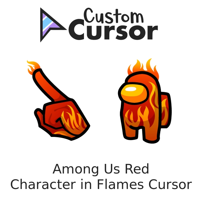 Among Us Red Character in Flames cursor – Custom Cursor