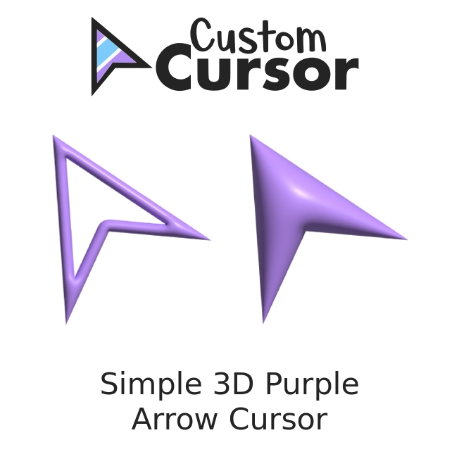 Simple 3D Purple Arrow cursor – Custom Cursor