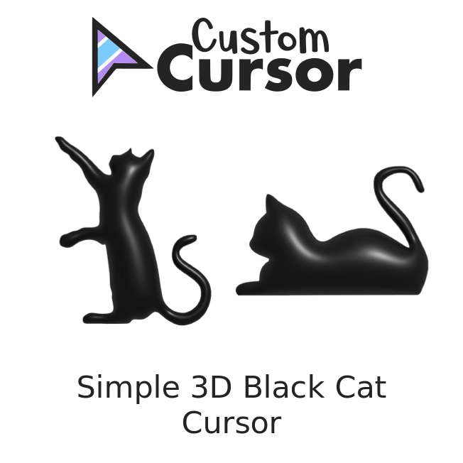 Simple 3D Black Cat cursor – Custom Cursor