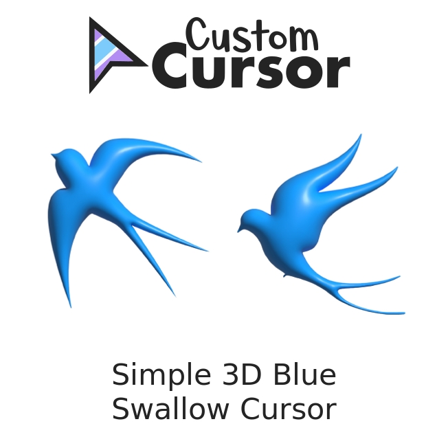 Simple 3D Blue Swallow cursor – Custom Cursor