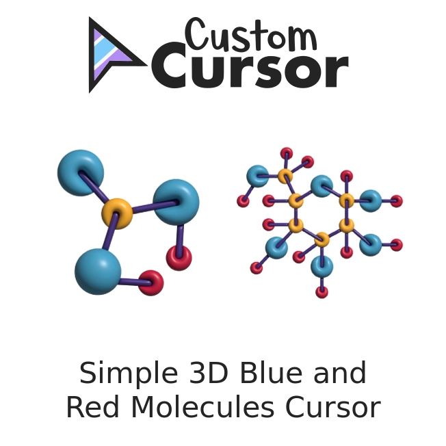 Simple 3D Blue and Red Molecules cursor – Custom Cursor