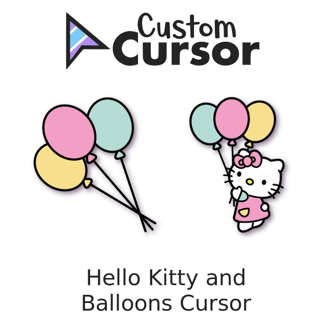 Hello Kitty and Balloons cursor – Custom Cursor