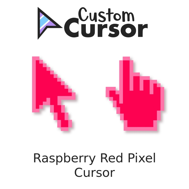 Raspberry Red Pixel cursor – Custom Cursor