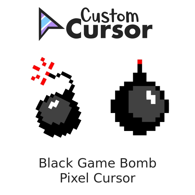 Black Game Bomb Pixel cursor – Custom Cursor