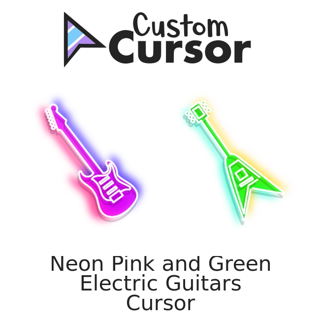 Neon Pink and Green Electric Guitars cursor – Custom Cursor