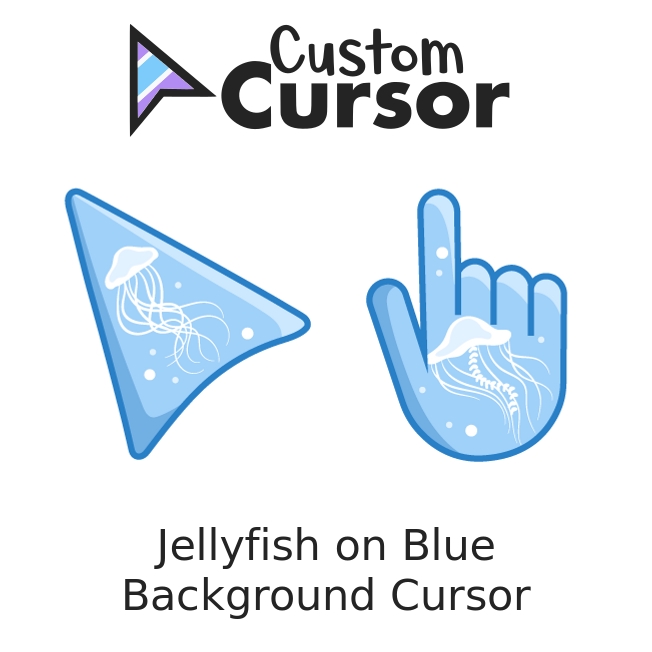 Jellyfish on Blue Background cursor – Custom Cursor