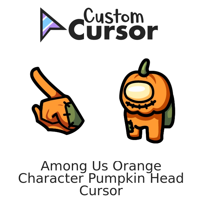 Among Us Orange Character Pumpkin Head cursor – Custom Cursor